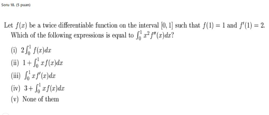 Let f(x) be a twice differentiable function on the | Chegg.com