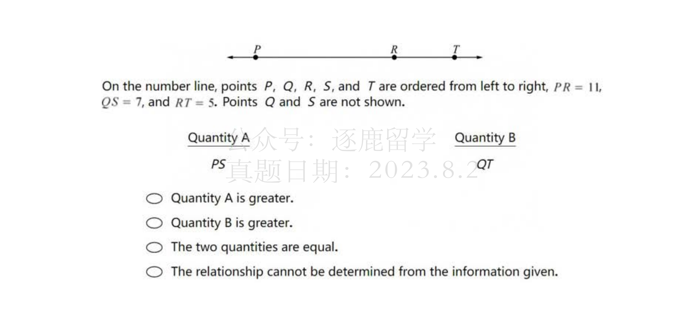 Solved On the number line, points P,Q,R,S, and T are ordered | Chegg.com