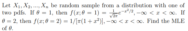 Solved Let x1,x2,dots,xn ﻿be random sample from a | Chegg.com