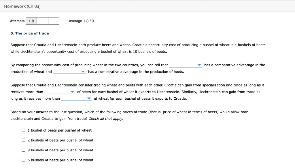 Solved Suppose that Croatia and Liechtenstein both produce | Chegg.com