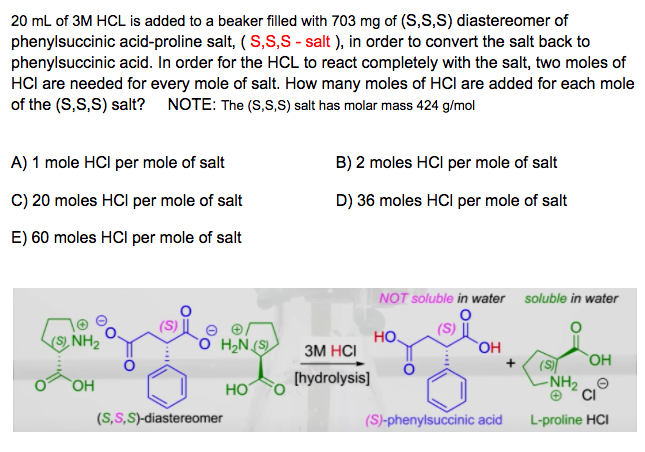 Solved 20 mL of 3M HCL is added to a beaker filled with 703 | Chegg.com
