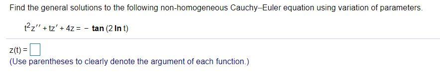 Solved Find the general solutions to the following | Chegg.com