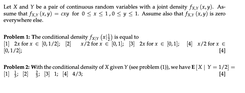 Solved Let X And Y Be A Pair Of Continuous Random Variables 4227