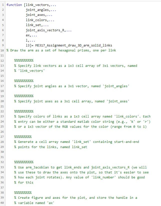 Solved Make a plot of a 3D a 3-link arm, with each link | Chegg.com