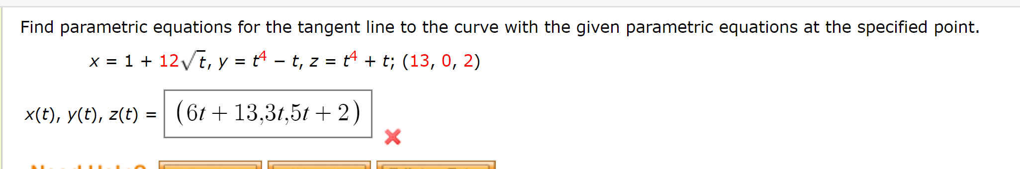 Solved Find parametric equations for the tangent line to the | Chegg.com