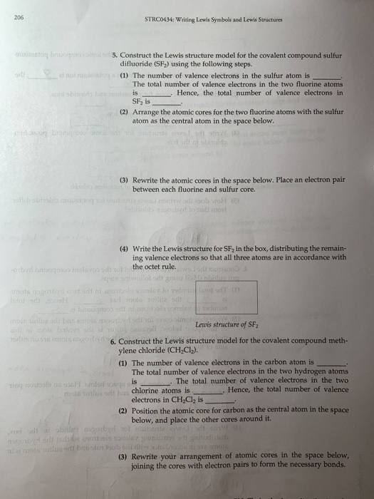 Solved 206 STRC0434: Writing Lewis Symbols and Lewis | Chegg.com
