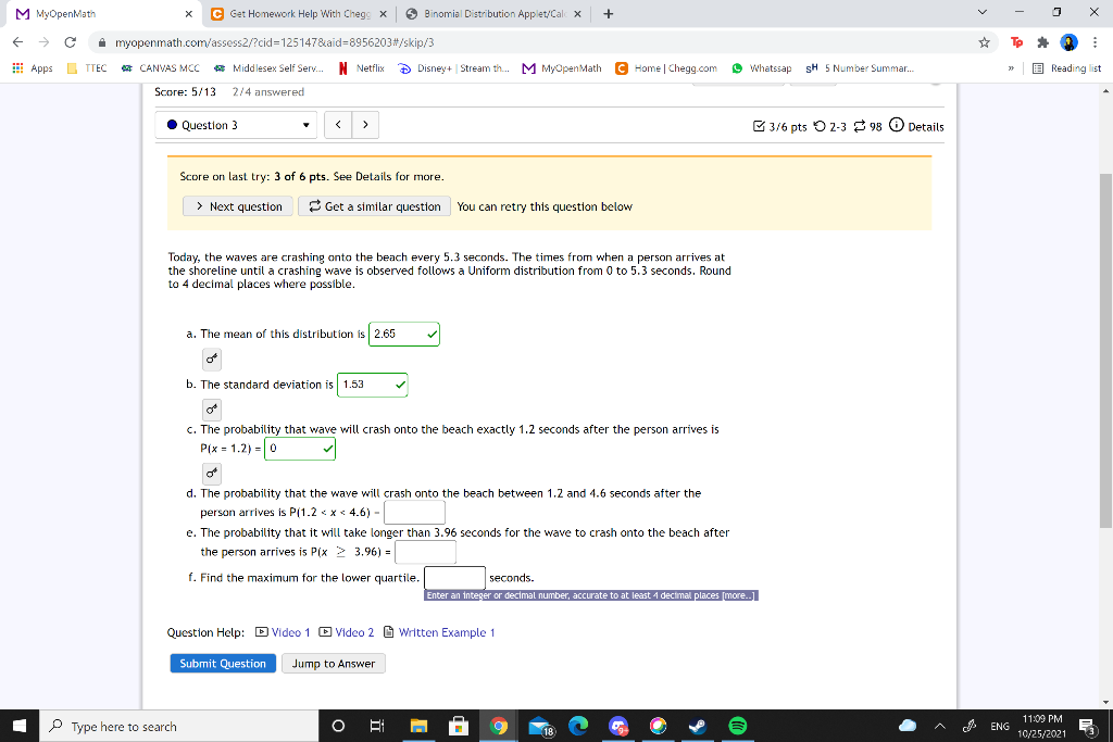 Solved M MyOpenMath X C Get Homework Help With Chegg X | Chegg.com