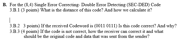 Solved B For The 8 4 Single Error Correcting Double