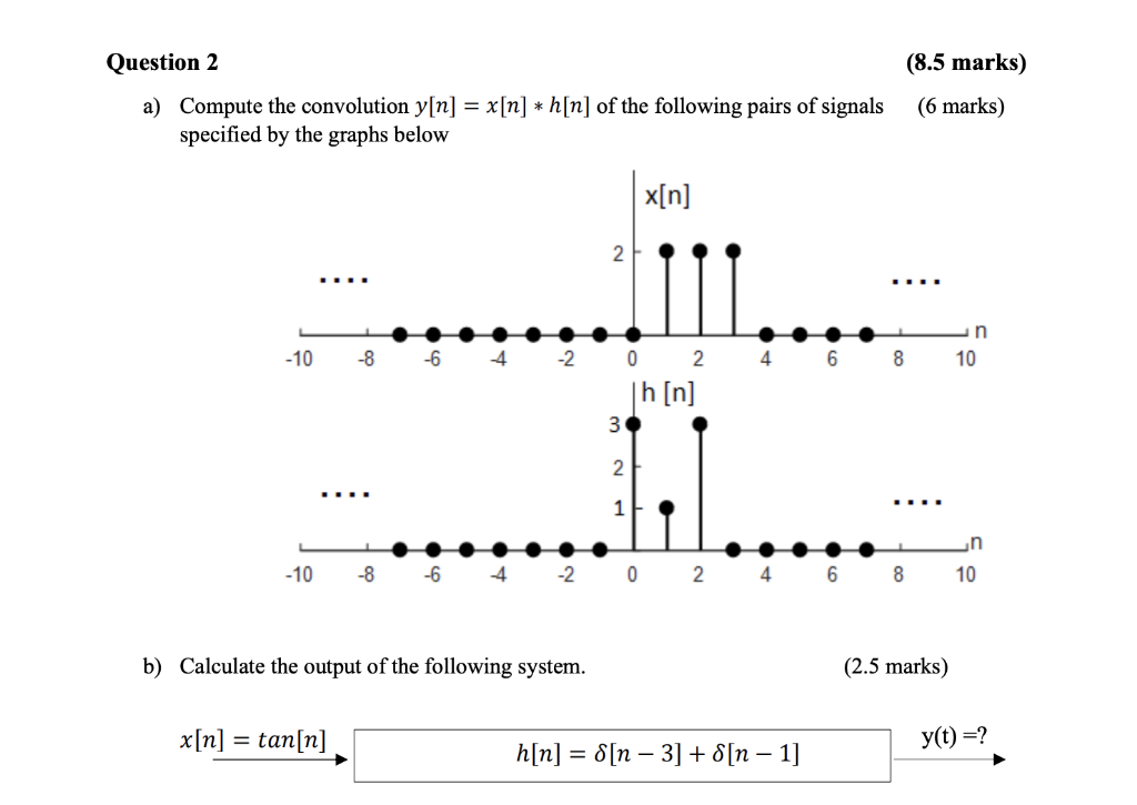 Solved (8.5 marks) Question 2 a) Compute the convolution | Chegg.com