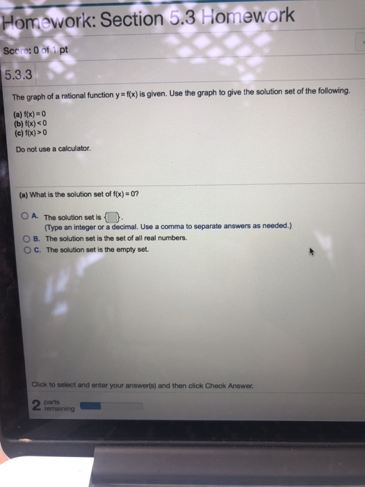 Solved Omework Section 5 3 Homework 5 3 3 The Graph Of A