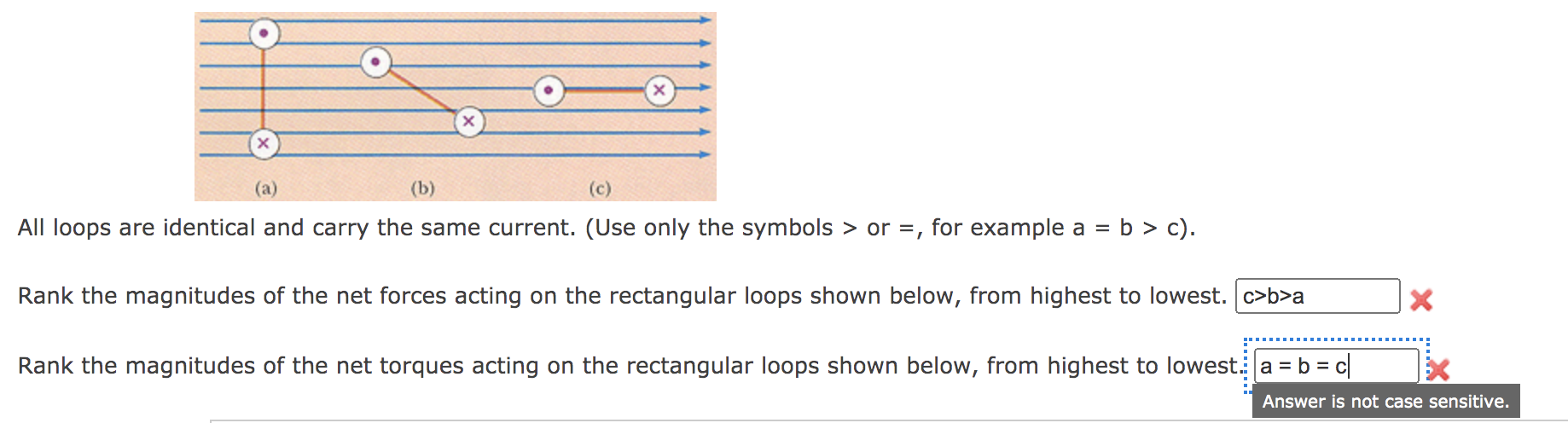 Solved х х Х (a) (b) (c) All loops are identical and carry | Chegg.com