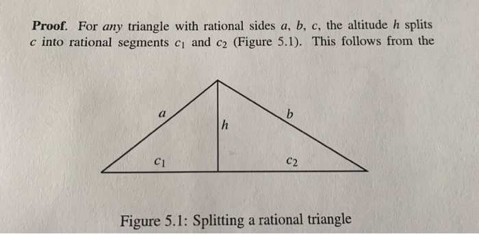Solved Proof. For any triangle with rational sides a, b, c, | Chegg.com