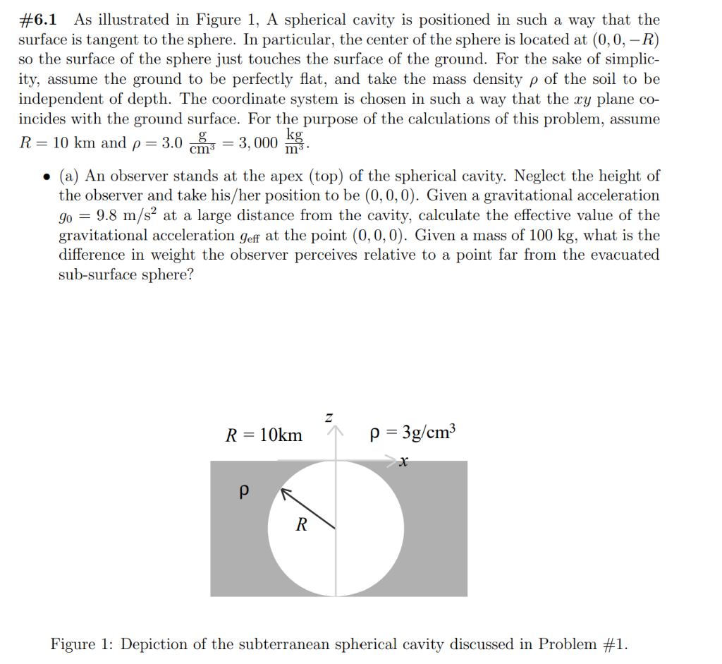 Solved \#6.1 As illustrated in Figure 1, A spherical cavity | Chegg.com
