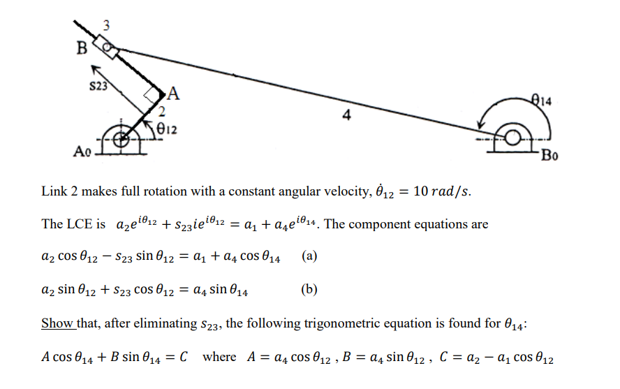 Solved Link 2 makes full rotation with a constant angular | Chegg.com