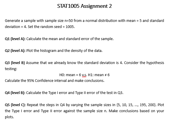 Solved Generate a sample with sample size n=50 from a normal | Chegg.com