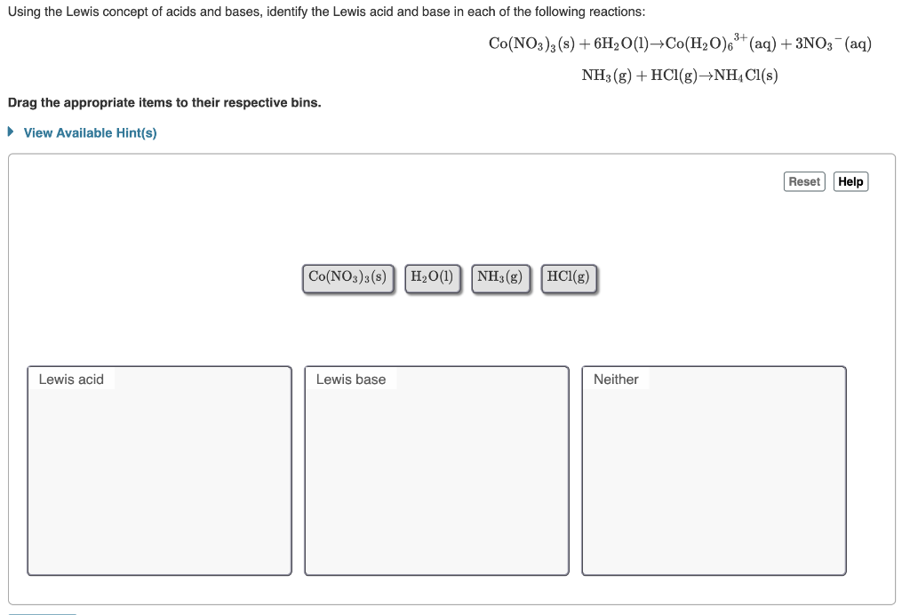Solved Co(NO3)3( s)+6H2O(l)→Co(H2O)63+(aq)+3NO3−(aq)NH3( | Chegg.com