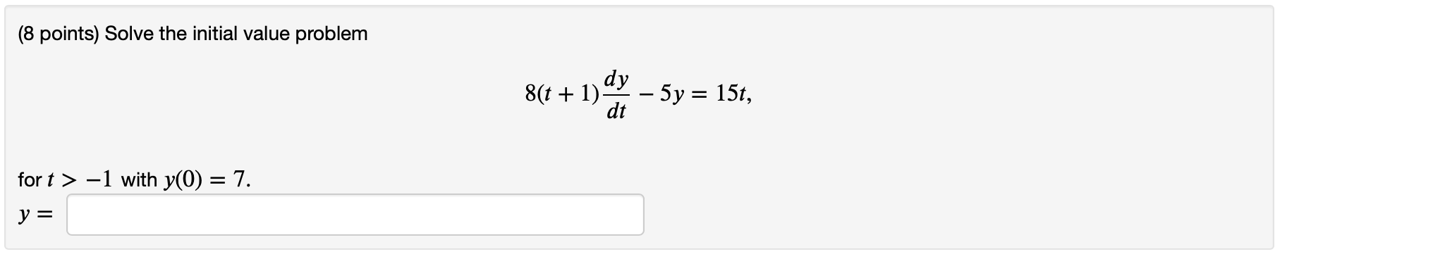 Solved 8 Points Solve The Initial Value Problem 0609