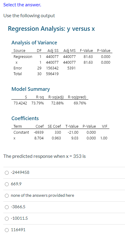 Solved Select the answer. Use the following output | Chegg.com