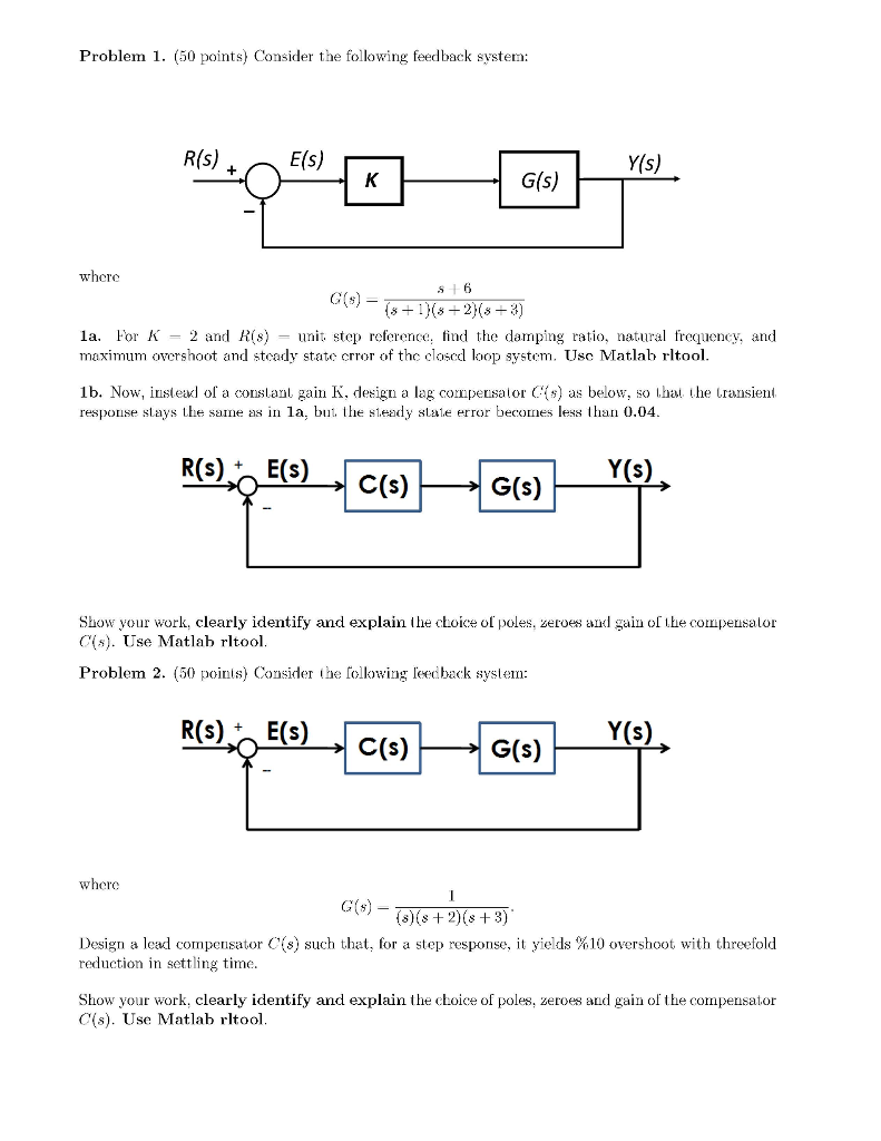 Solved Problem 1. (50 points) Consider the following | Chegg.com