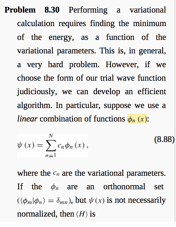 Solved Problem 8 30 Performing Variational а Calculation