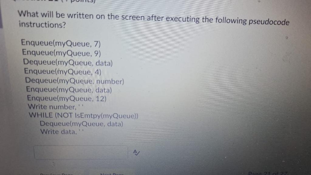 Solved What will be written on the screen after executing | Chegg.com