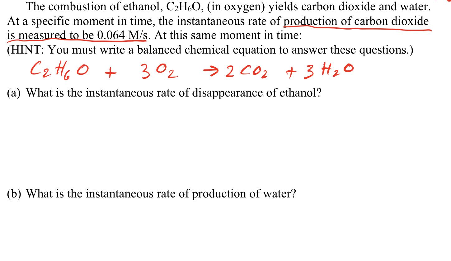 Solved The combustion of ethanol, C2H60, (in oxygen) yields | Chegg.com