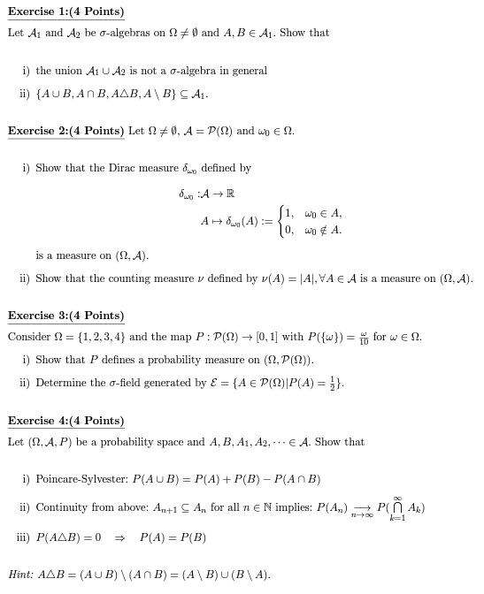 Solved Let A1 and A2 be σ-algebras on Ω =∅ and A,B∈A1. Show | Chegg.com