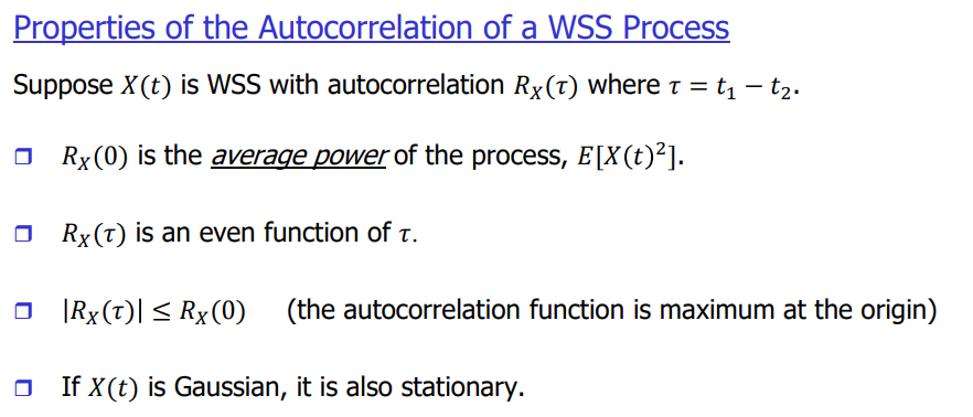 Solved Properties of the Autocorrelation of a WSS Process | Chegg.com Solved Properties of the Autocorrelation of a WSS Process | Chegg.com