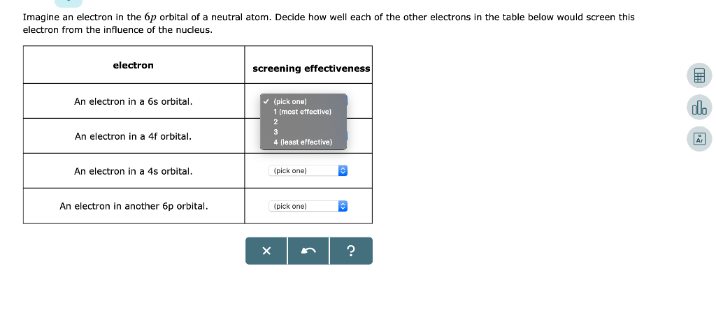 Solved Imagine an electron in the 6p orbital of a neutral | Chegg.com