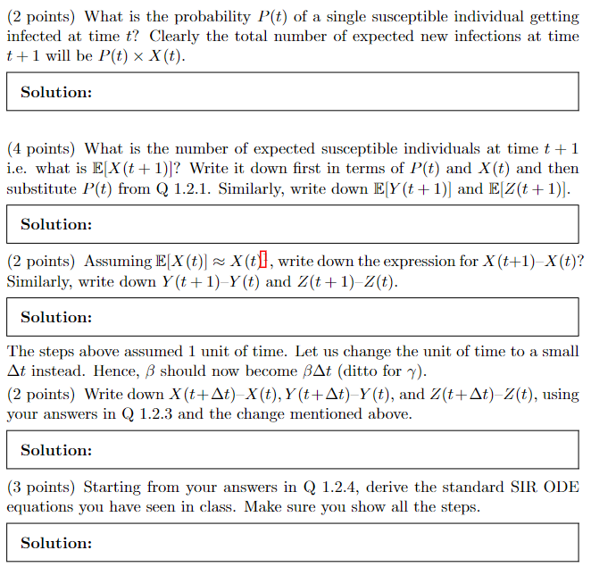 Solved ( 2 points) What is the probability P(t) of a single | Chegg.com