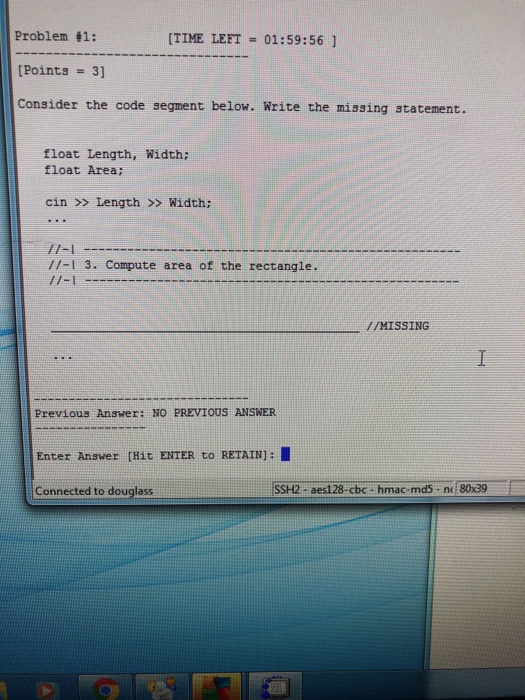 Solved Problem 1: [Points 3] Consider the code segment | Chegg.com