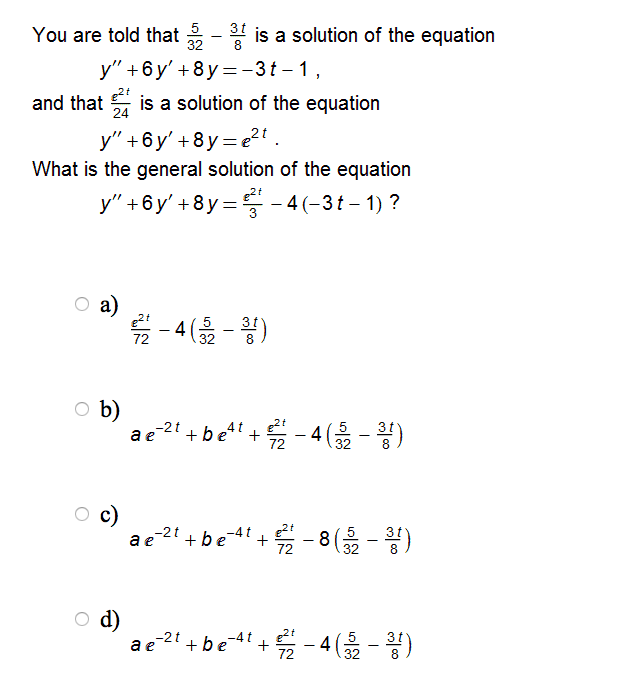 Solved You are told that and that is a solution of the | Chegg.com