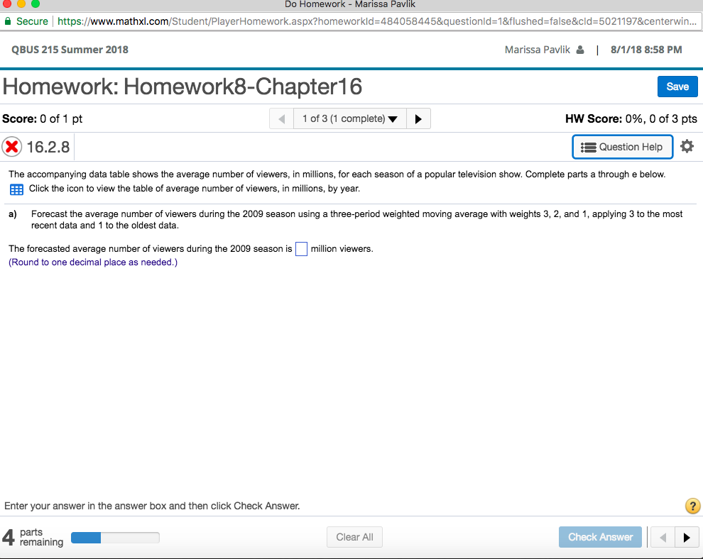 Solved Do Homework -Marissa Pavlik â Secure l | Chegg.com