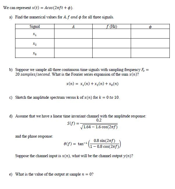Solved Suppose we have continuous time signals x,(t), x2t) | Chegg.com