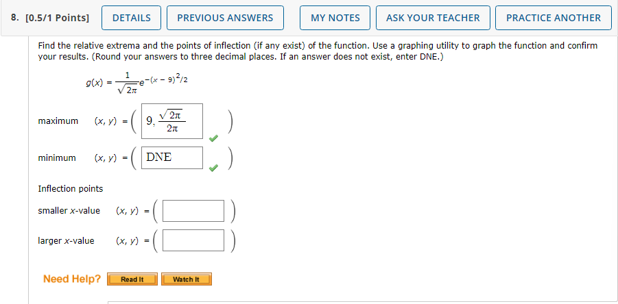 Solved Find the relative extrema and the points of | Chegg.com