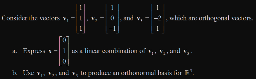 Solved Consider the vectors \\( | Chegg.com