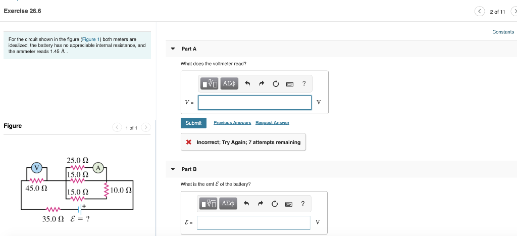 Solved Exercise 26.6 2011 Constants For the circuit shown in | Chegg.com