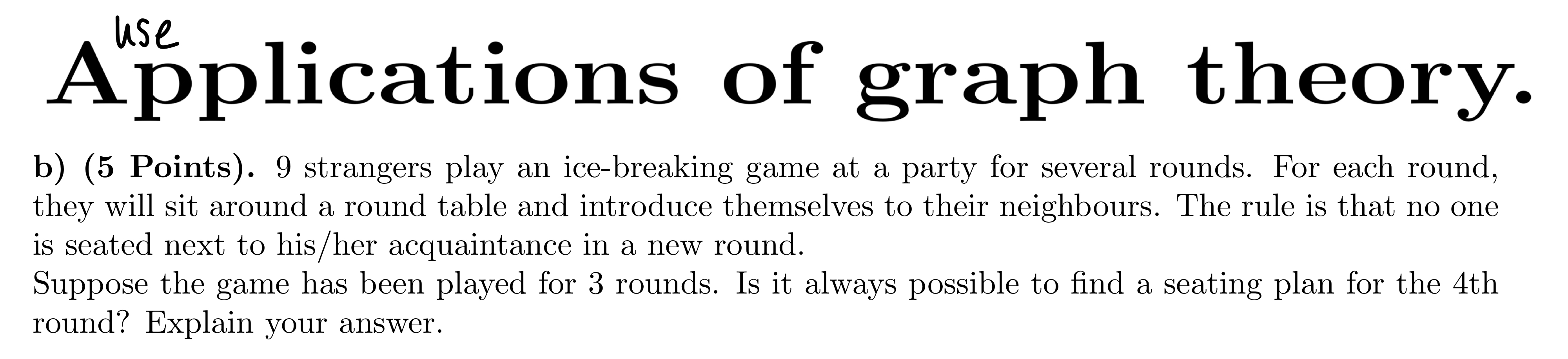 Solved USE Applications of graph theory. | Chegg.com