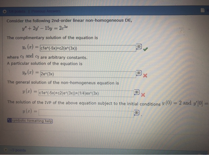 Solved Consider the following 2nd-order linear | Chegg.com