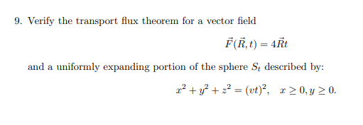 Solved 9. Verify the transport flux theorem for a vector | Chegg.com