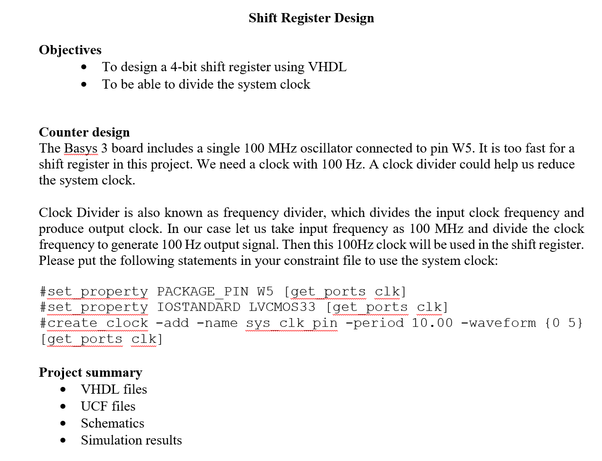 I need a VHDL Code, UCF or XDC file Code, Schematic | Chegg.com
