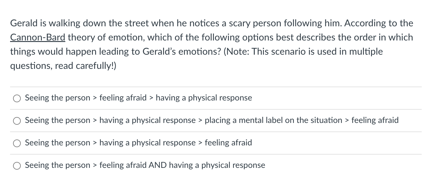 Solved Gerald is walking down the street when he notices a | Chegg.com