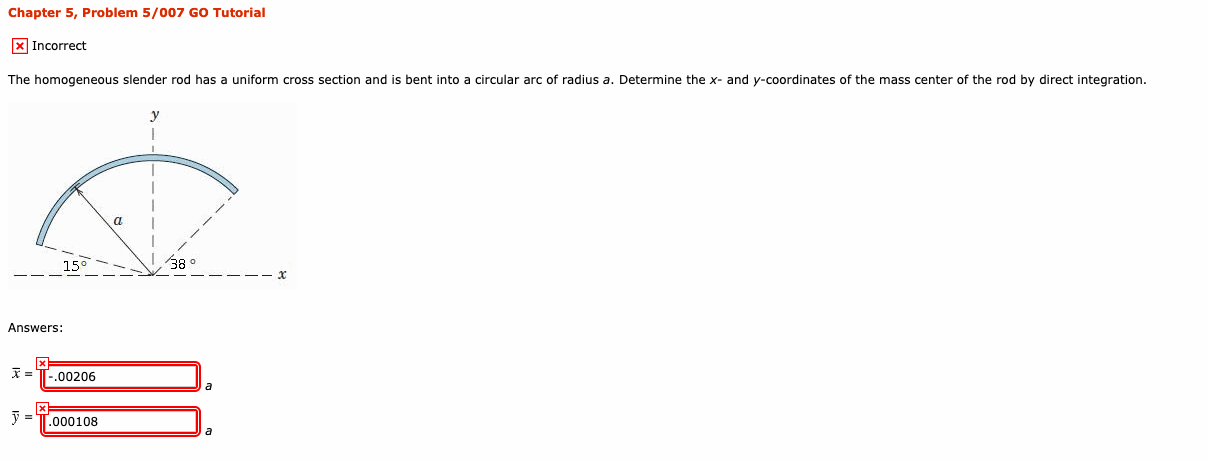 Solved Chapter 5, Problem 5/007 GO Tutorial x Incorrect The | Chegg.com