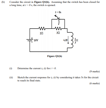 Solved (b) Consider the circuit in Figure Q1(b). Assuming | Chegg.com