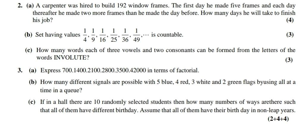 Solved 2. (a) A carpenter was hired to build 192 window | Chegg.com