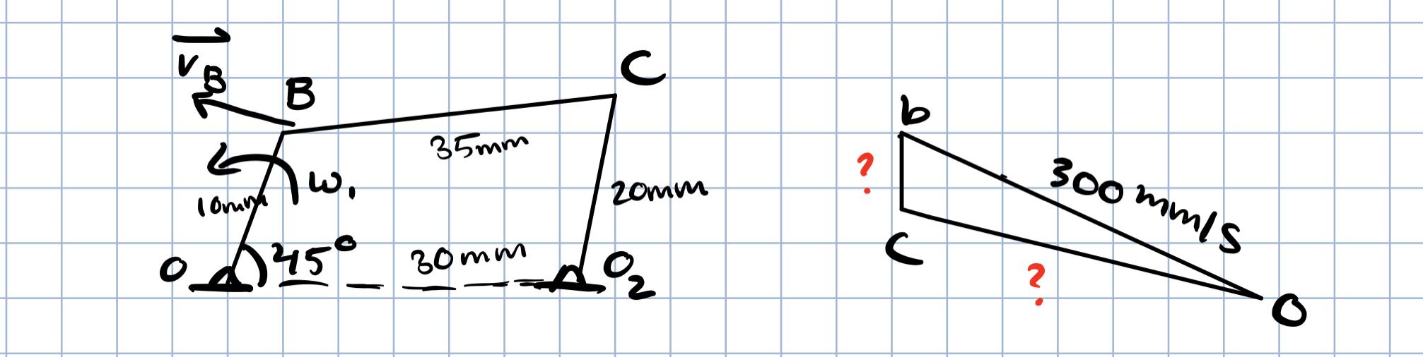 Solved Given the four bar linkage and velocity polygon, find | Chegg.com