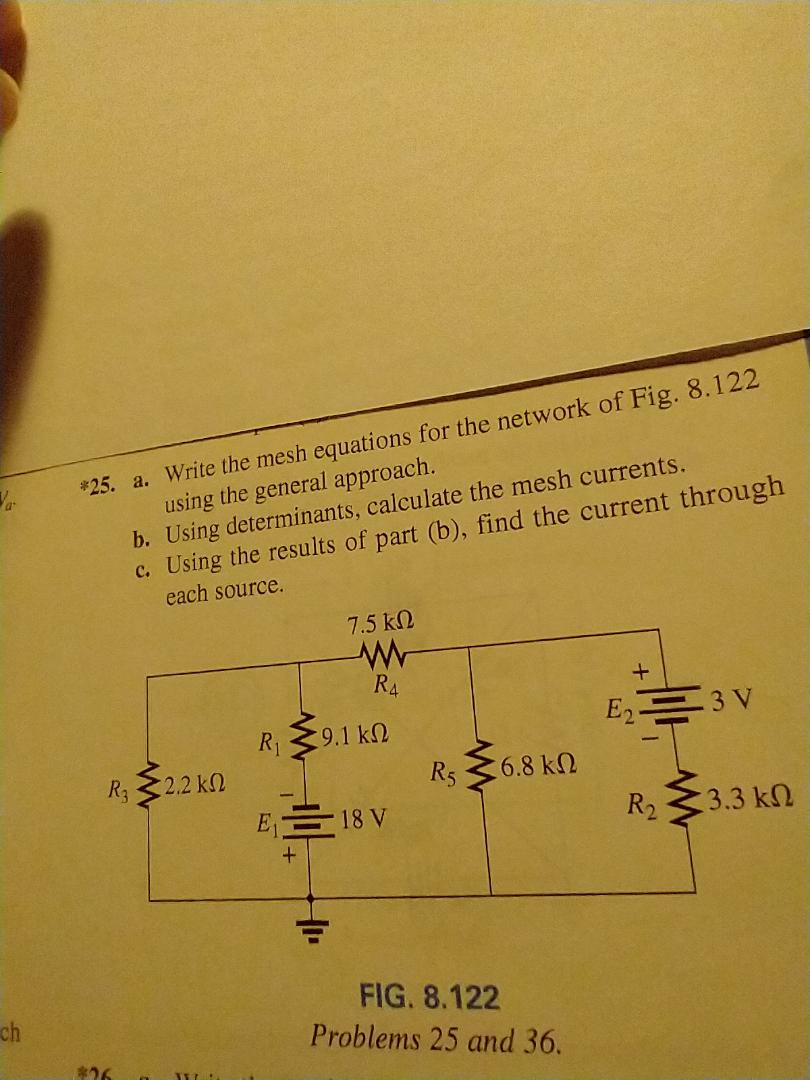 Solved *25. a. Write the mesh equations for the network of | Chegg.com