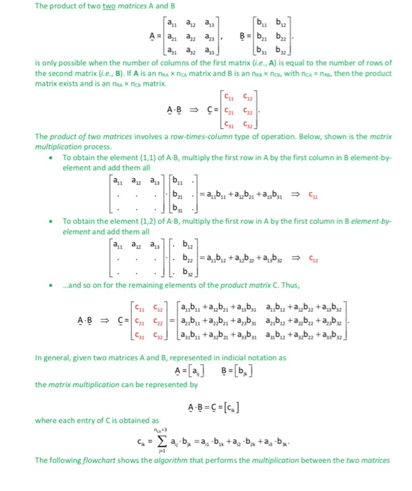 Solved The product of two two matrices A and B a11 a12 a13 | Chegg.com