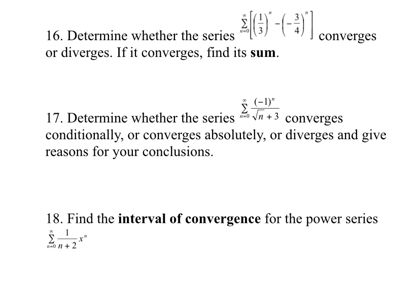Solved converges 16. Determine whether the series or | Chegg.com