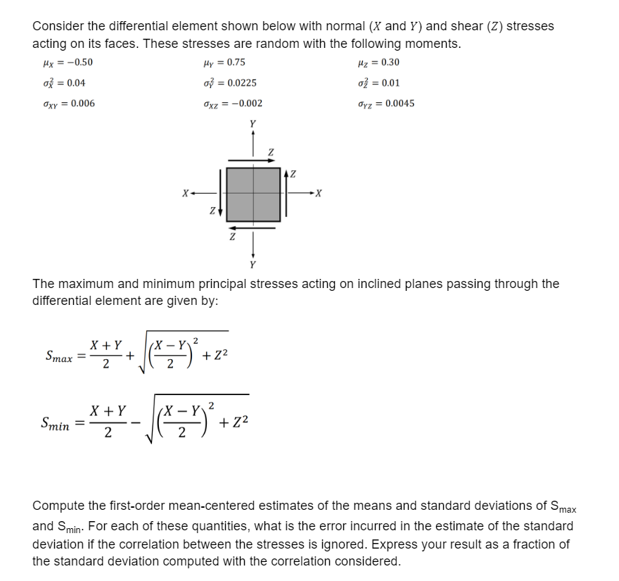 Consider the differential element shown below with | Chegg.com